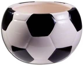 Amazon.com : Decorative Ceramic Soccer Ball Planter/Candy Dish, Black ...