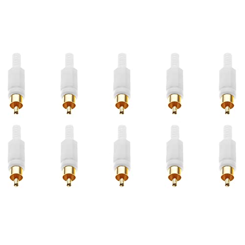 Keple Phono Plug With Gold Plated Pins And White Plastic Housing, Pack ...