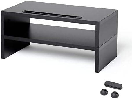 Mondeer Monitor Stand, Desk Computer Screen Riser Wood with Smart Phone ...