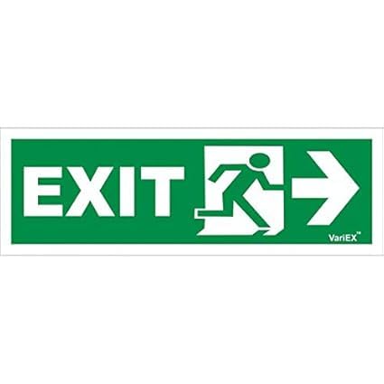 VariEX Emergency Exit Sign, Green LED, Wall Mount, Directional Arrow ...