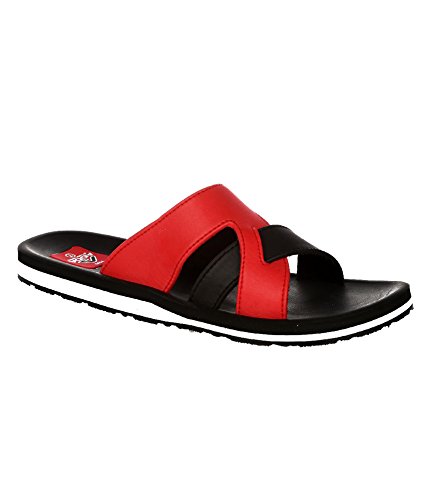 Buy ADDA Mens Black RED Slippers OMEGA-16 UK9 at Amazon.in