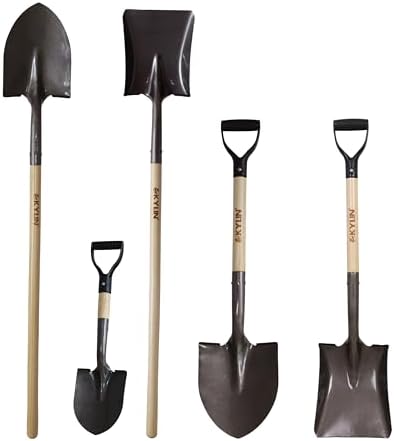 Amazon.com: Kylin Shovel Set Garden Digging Shovels Combo Square Flat Roud Point Shovel with ...