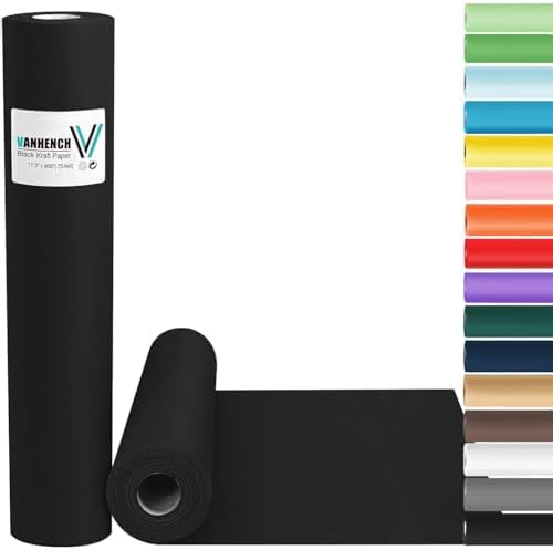Amazon.com: PerkHomy Black Kraft Paper Roll 17.5" x 960" (80') for Gift ...