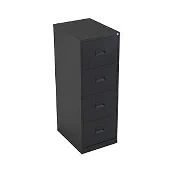 Woodstock Leabank TCS4FC/BLK Contract Storage Filing Cabinet with 4 ...