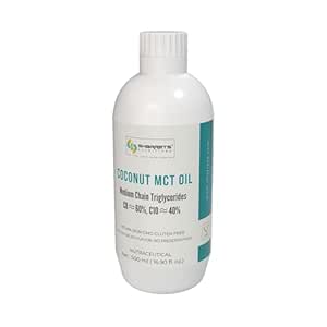 Sharrets Coconut MCT Oil 500ml | Pure C8 60% & C10 40% | Medium Chain Triglycerides for Energy ...