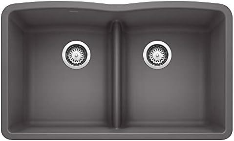 BLANCO, Cinder 442071 DIAMOND SILGRANIT 50/50 Double Bowl Undermount ...