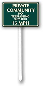 Amazon.com : SRongmao Private Community Speed Limit 15 MPH Yard Sign ...