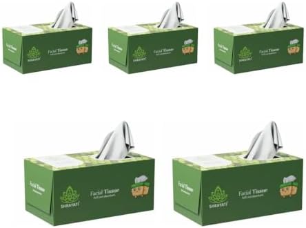 Shrayati Facial Tissue Box - 2 Ply, Pack of 5 (100 Pulls Per Pack) Skin ...