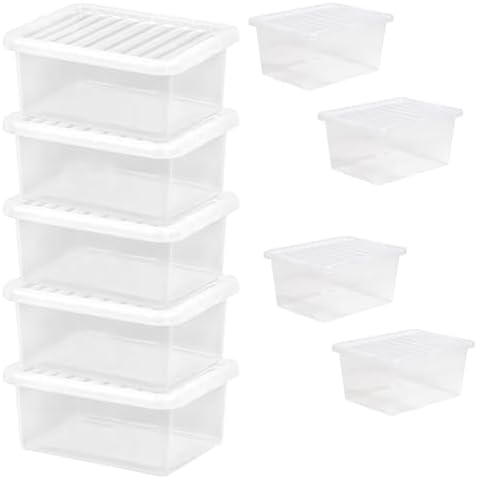 STAR SUPPLIES Pack Of 5 Clear Strong 12 Litre Plastic Storage Container ...