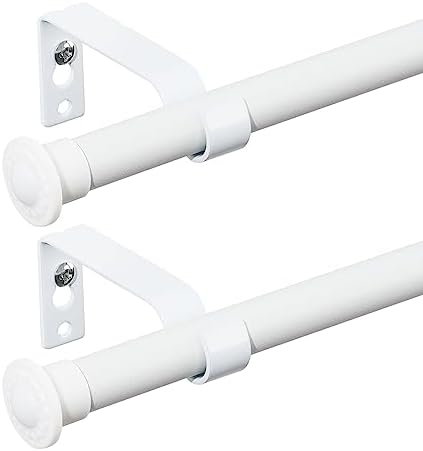 Amazon.com: White Curtain Rods for Windows 28 to 50 inch, Adjustable ...