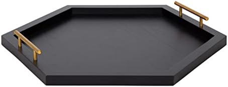 Amazon.com: Kate and Laurel Halsey Hexagon Decorative Wooden Tray with ...