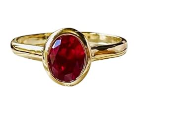 Buy Galaxy Gems Natura manik stone original certified 7.25 ratti ring ...
