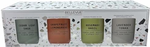 Amazon.com: Generic Bellevue Luxury Candles, Four 10 OZ Fragranced ...