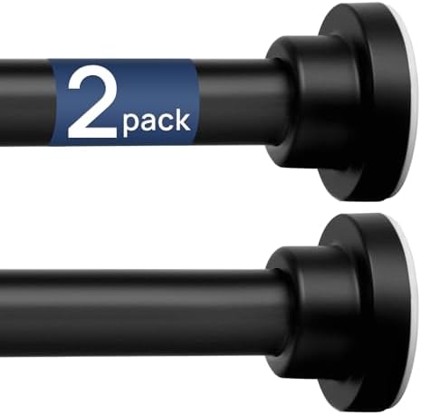 Amazon.com: ENJOYBASICS 2 Pack Adjustable Spring Tension Curtain Rods ...