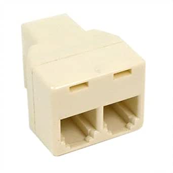Telephone Line Plug Adapter Three-Way Head Splitter Expanded Connector ...