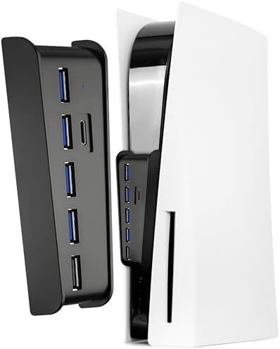 Tendak Hub USB de 5 Puertos para PS5 Slim - Adaptador de Concentrador de Extensión USB de Alta ...