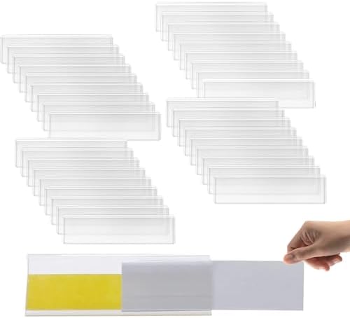 XoeLLe Label Holders Self Adhesive, 50Pcs Self-Adhesive Ticket Holder ...