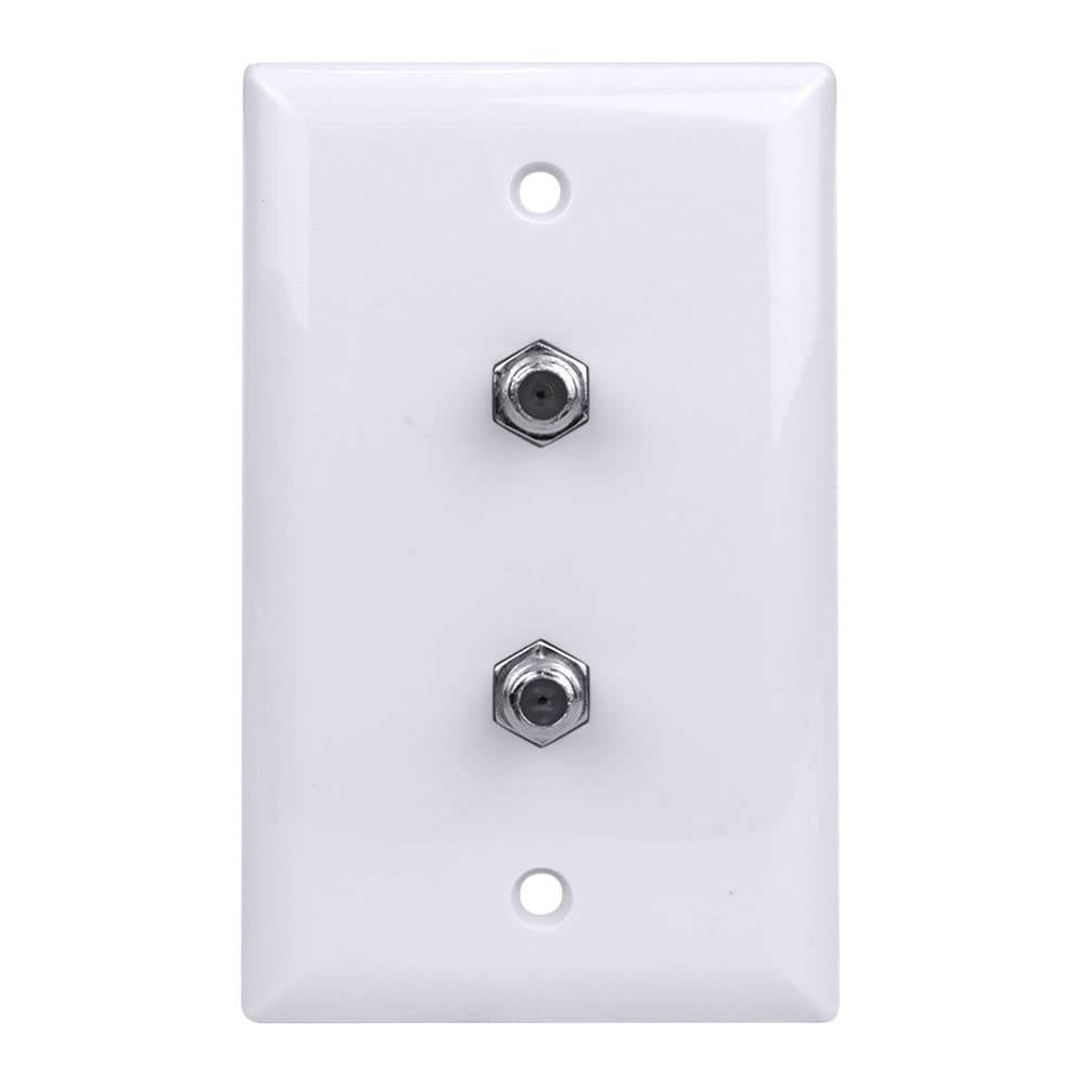 Amazon.com: Single Gang Dual F-81 Wall Plate (White) : Electronics