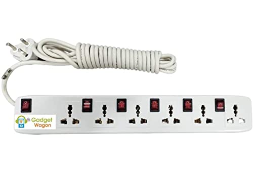 Buy Shiva Electronic Plug Socket 5 Meters Extension Flex Box Individual Switch 5 Meters | LED ...
