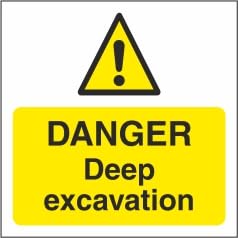 danger deep excavation. safety sign sticker, Waterproof sticker ...