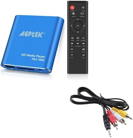 Amazon.com: HDMI Media Player with One More AV Cable, Blue Mini 1080p ...