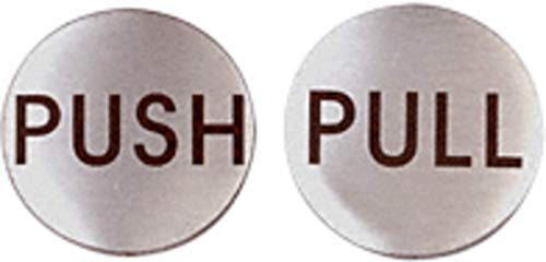 Coolest 2″ Round Push Pull Door Signs (Brushed Silver) – 304 Grade ...