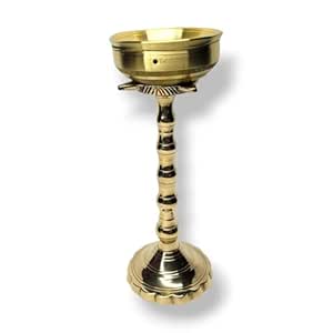 Buy Brass Sandhya Pradeep with Stand Set (380g) - Traditional Indian ...