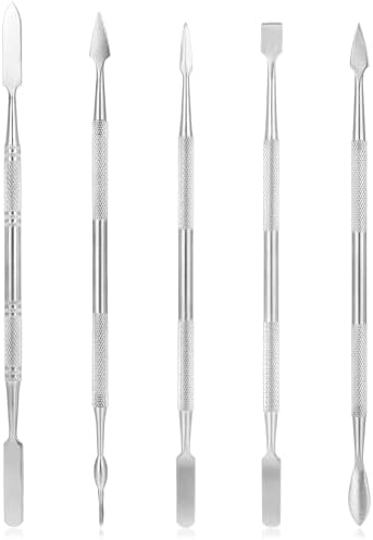 Pottery & Clay Sculpting Tools, 5 PCS Stainless Steel Spatula Wax Carving Tools Set Double-Ended ...