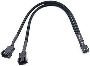 Luejnbogty 1 to 2 Way Braided Cable Y Splitter 3/4 Pin PWM Male ...
