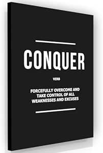 Amazon.com : Conquer Verb Home Gym Motivational Canvas Print Modern ...
