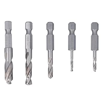 5pcs Stubby Drill Bit Set, Drill Bit Set with 1/4 Quick Change Hex ...