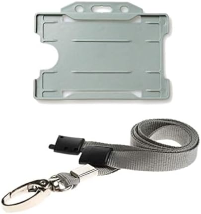 ALG ID Cards® Grey ID Card Badge Holder - Grey Lanyard Card Holder ...