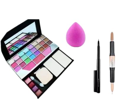 Complete Face Makeup Kit with Black Kajal, 2-in-1 Contour Stick ...