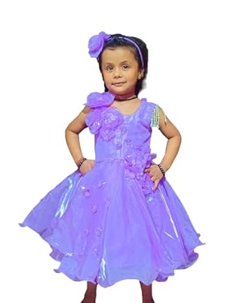 Sweetie loops Lavender Frock for Baby Girls | Floral Design Gown with ...