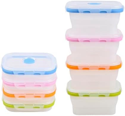 Amazon.com: 8 Pcs Small Silicone Collapsible Food Storage Containers ...