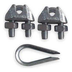 Wire Rope Clip and Thimble Kit, 1/4 in, SS: Material Handling Equipment ...