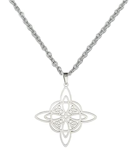 Amazon.com: Stainless Steel Witches Knot Necklace with Triquetra ...