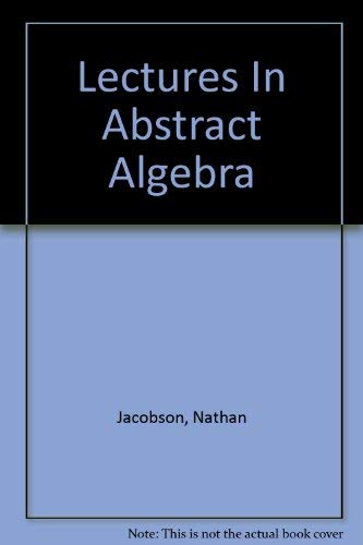 Lectures In Abstract Algebra: Jacobson, Nathan: 9786001505669: Amazon ...