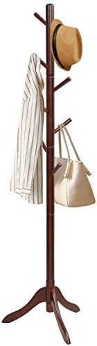 Amazon.com: Tangkula Wooden Tree Coat Rack Freestanding, Entryway Coat ...