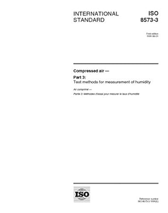 ISO 8573-3:1999, Compressed air - Part 3: Test methods for measurement ...