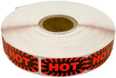 Amazon.com : Bright Orange 'HOT' Sticker Labels - High-Contrast, High ...