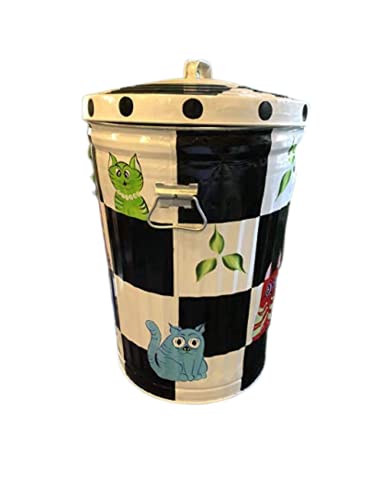 Amazon.com: 20 Gallon Hand Painted Galvanized Trash Can Decorative ...