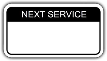 100 x Next Service Due Labels Next Service Reminder Stickers : Amazon ...