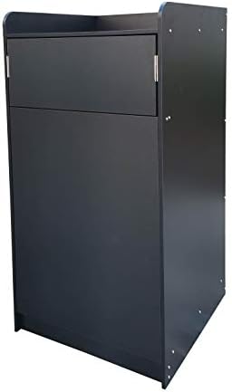 FixtureDisplays? Black Restaurant Fast Food Trash Bin Receptacle with ...