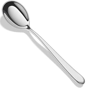 Buy 4-Piece Korean Soup Spoons,18/10 Stainless Steel Long Handle Tablespoon,Round Spoons,Heavy ...