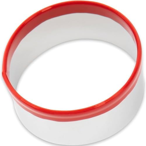 Amazon.com: 4 Inch Round Cookie Cutter with Red Top Rubber Protection ...