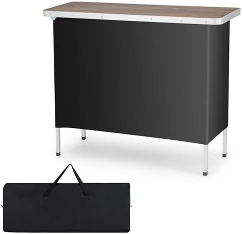 Amazon.com: VEVOR Folding Portable Bar Table, Tradeshow Podium Table ...