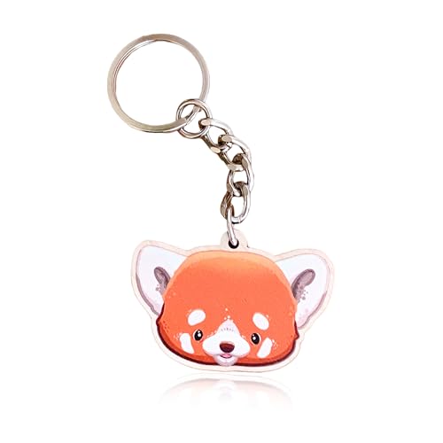 Amazon.com: PeachyApricot Cute Red Panda Keychain Backpack Key Chain ...