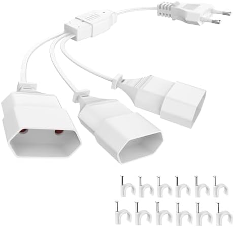 EU Extension Plug Extension Cable Euro Plug, 3-in-1 Socket Adapter with ...