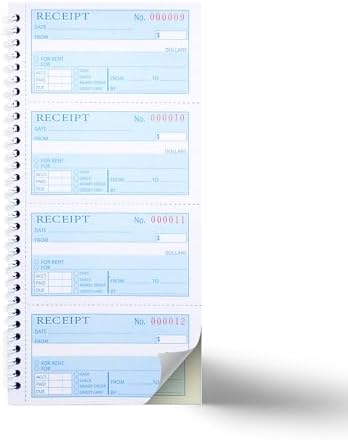 Amazon.com : Adams Money and Rent Receipt Book, 2-Part Carbonless, 5-1/ ...